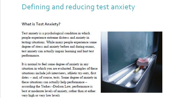 Free Test Anxiety Handout | Aim Academy Online